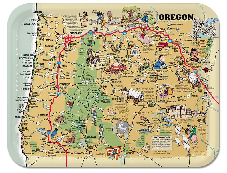 illustrated maps of Portland and Oregon